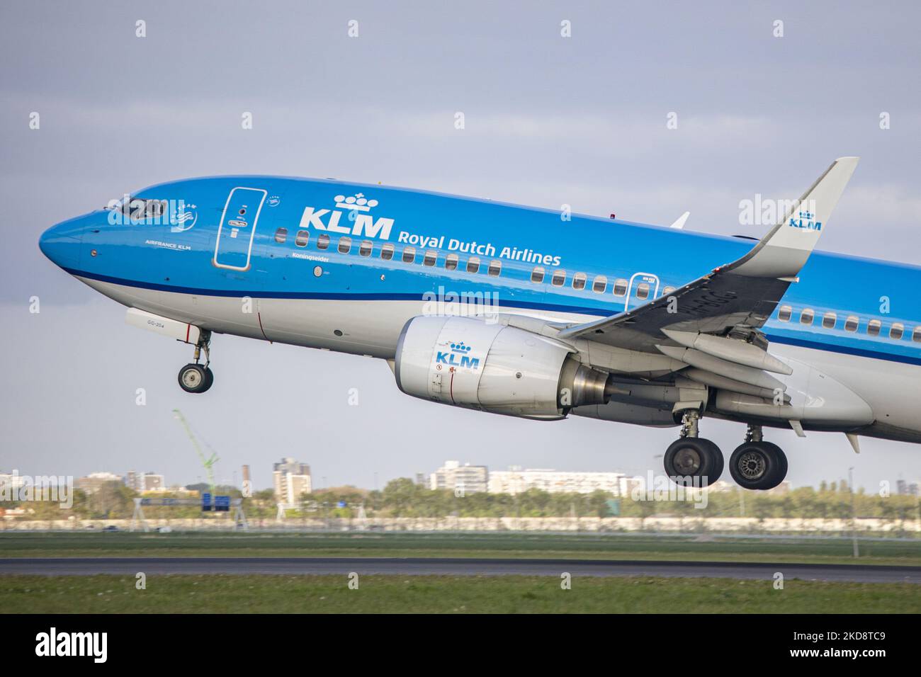 KLM Royal Dutch Airlines Boeing 737 aircraft as seen taxiing, taking ...