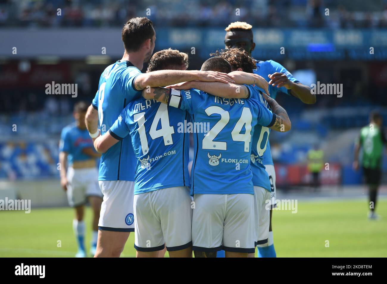 Players of SSC Napoli celebrates after scoring during the Serie A match ...