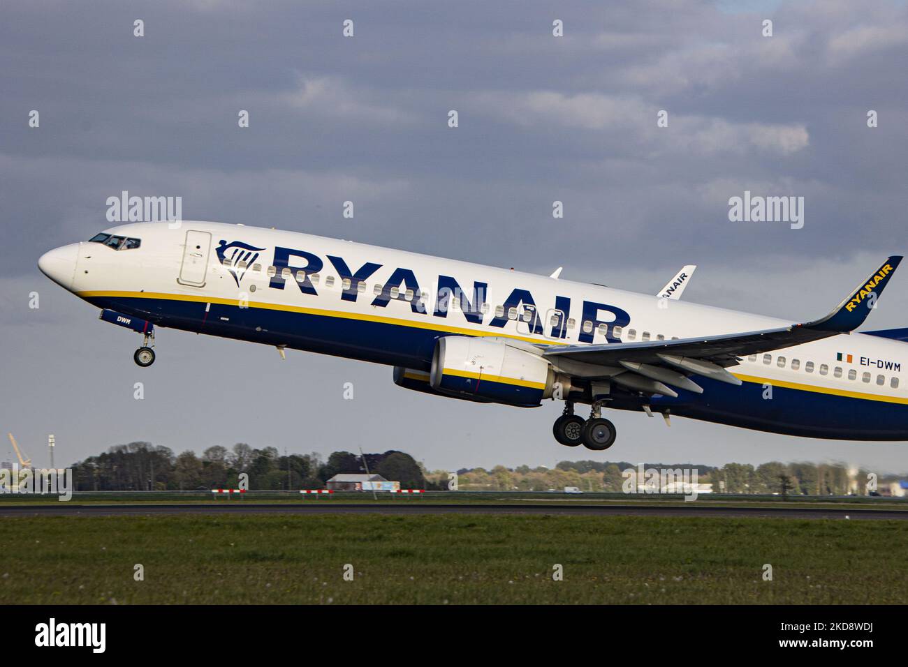 Ryanair Boeing 737-800 aircraft as seen during take-off and fly and ...