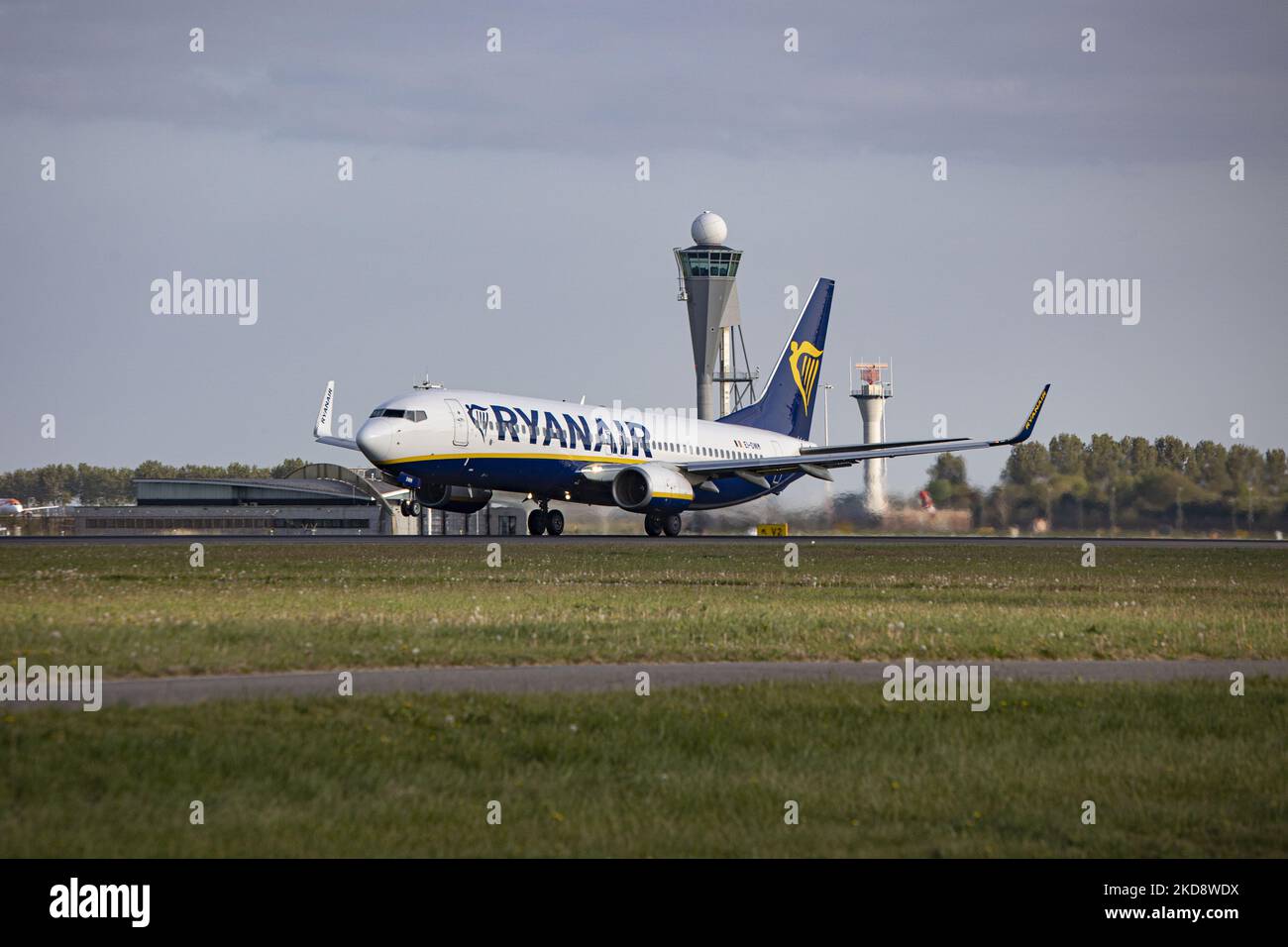 Ryanair Boeing 737-800 aircraft as seen during take-off and fly and ...