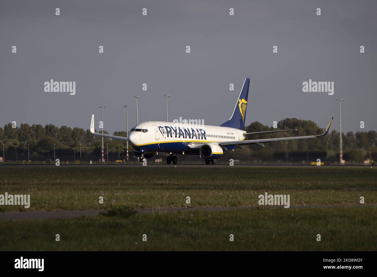 Ryanair Boeing 737-800 aircraft as seen during take-off and fly and ...