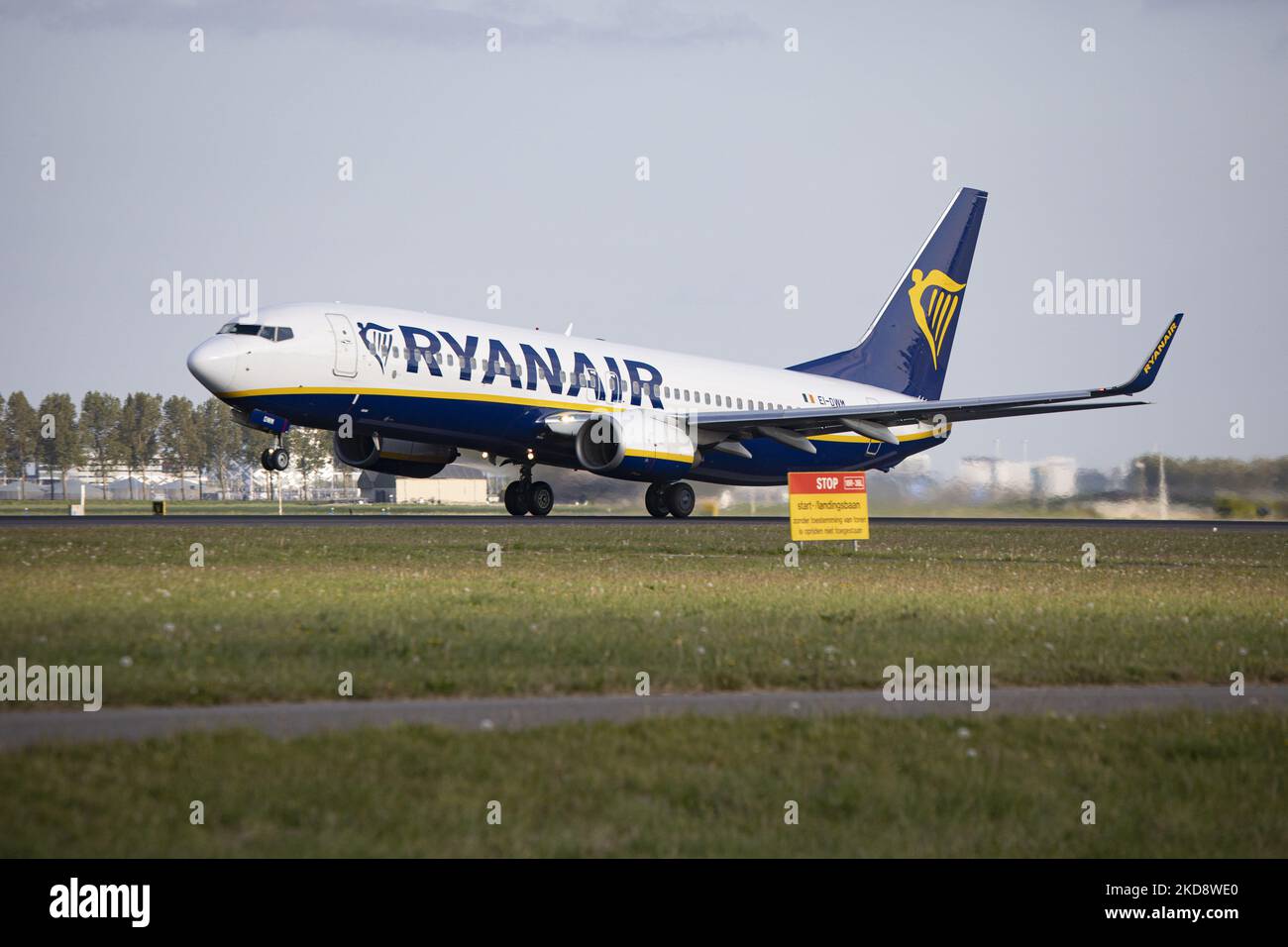 Ryanair Boeing 737-800 aircraft as seen during take-off and fly and ...
