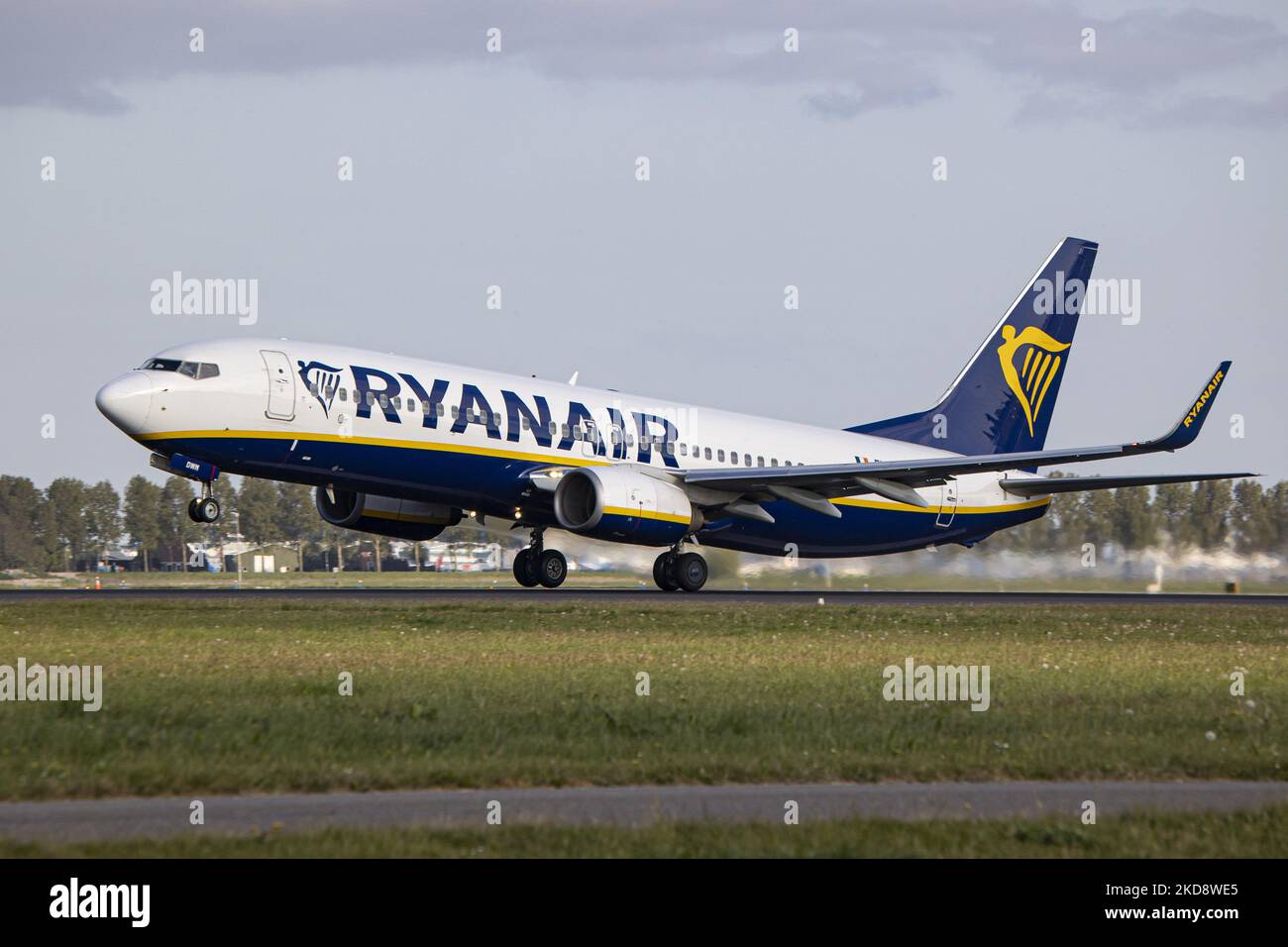 Ryanair Boeing 737-800 aircraft as seen during take-off and fly and ...