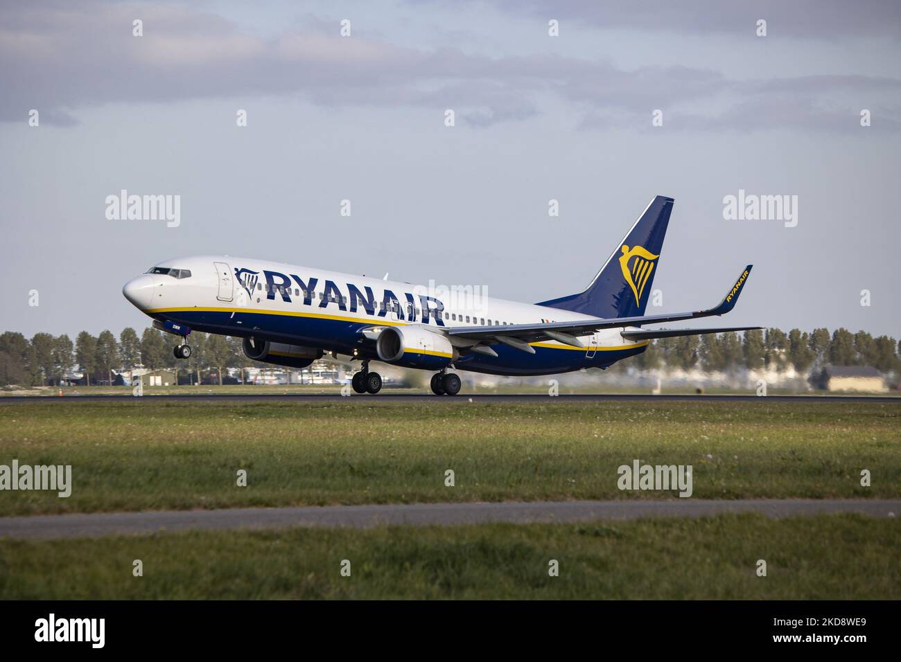 Ryanair Boeing 737-800 aircraft as seen during take-off and fly and ...