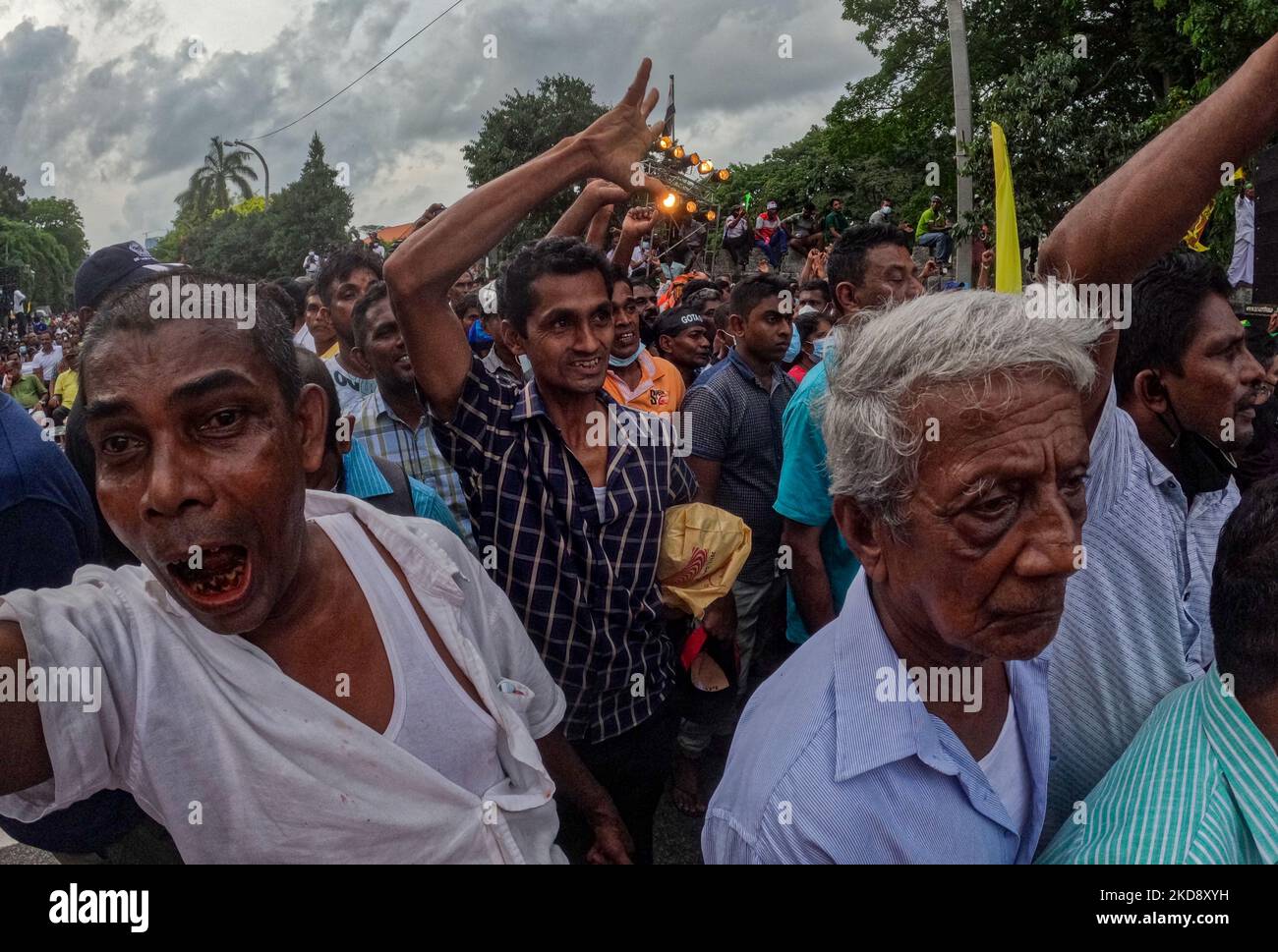 Sri Lankan supporters look on at the May day rally organized by Samagi ...