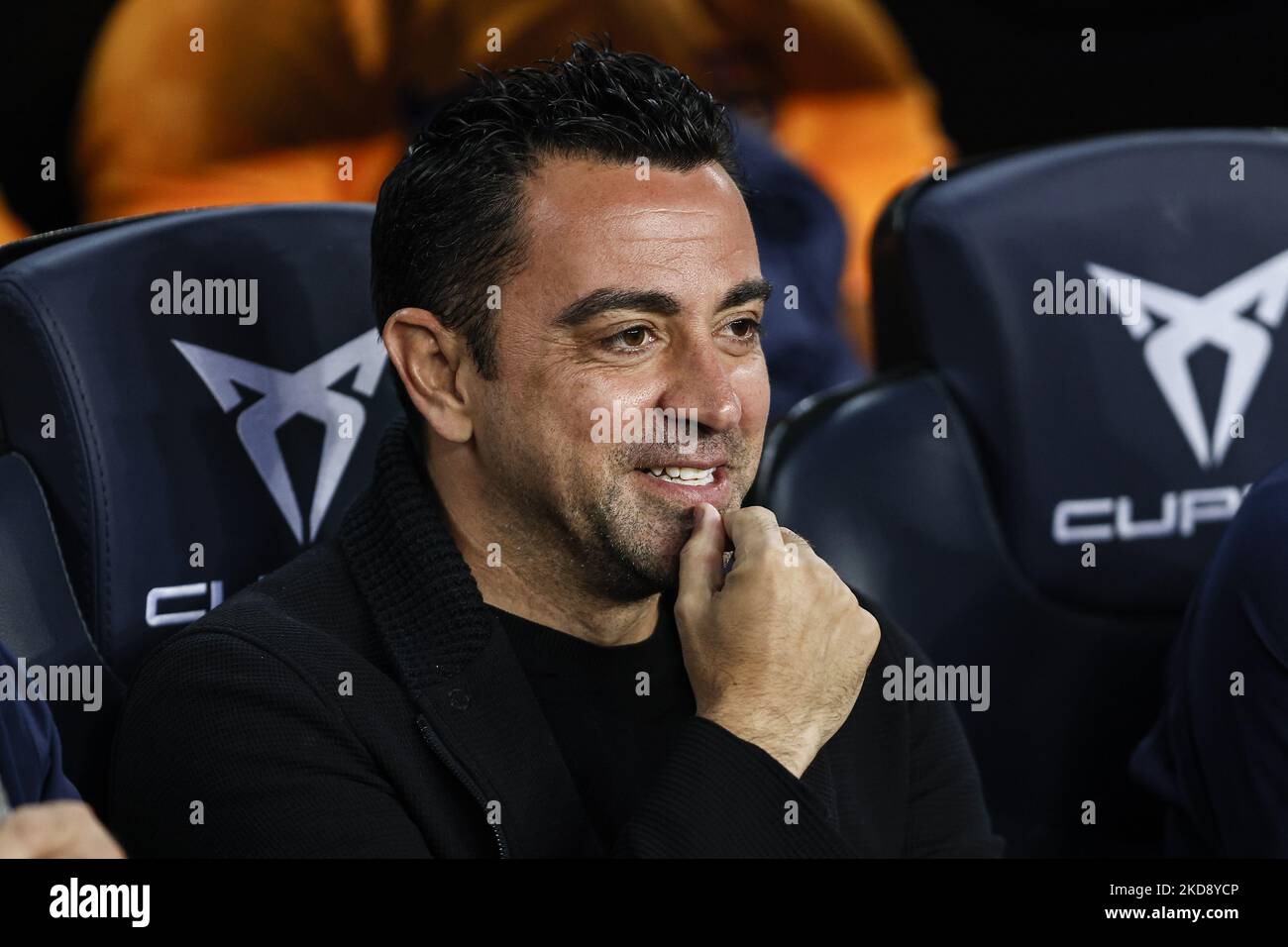 Coach Xavi Hernandez of FC Barcelona during the La Liga match between FC Barcelona and RD ...