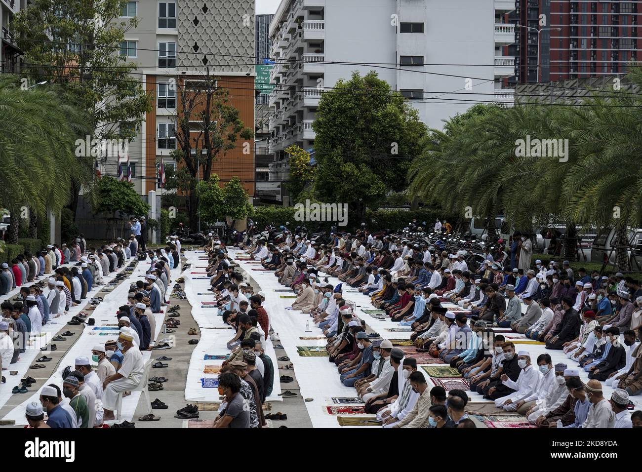 Thai Muslim pray first day of the Eid al-Fitr holiday which marks the ...