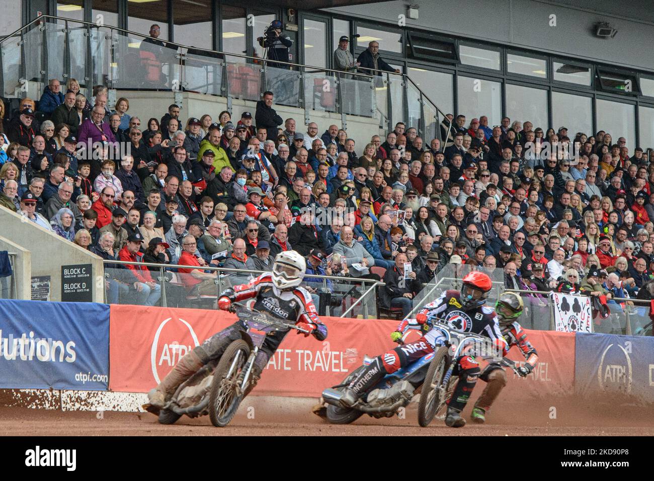 A full house at the National Speedway Stadium watches Ulrich Ostergaard ...