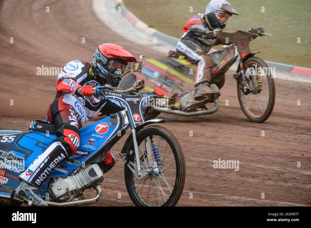 Matej Žagar (Red) outside Michael Palm Toft (White) during the SGB ...