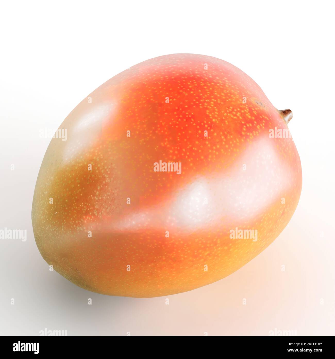 A realistic 3d rendering of fresh and ripe mango on white background ...