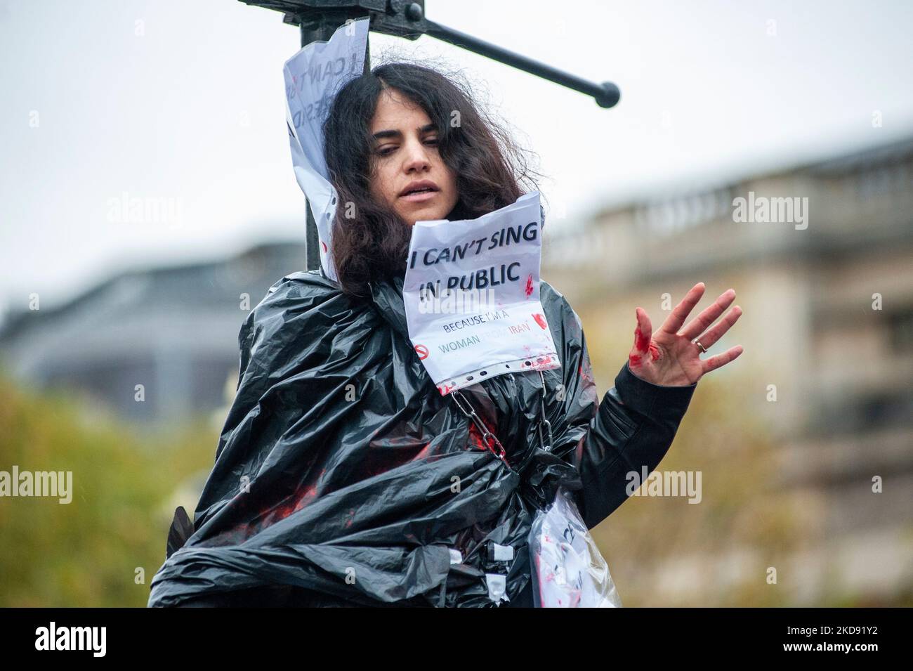 London, UK. 5th Nov, 2022. Iranians protest in Trafalgar Square ...
