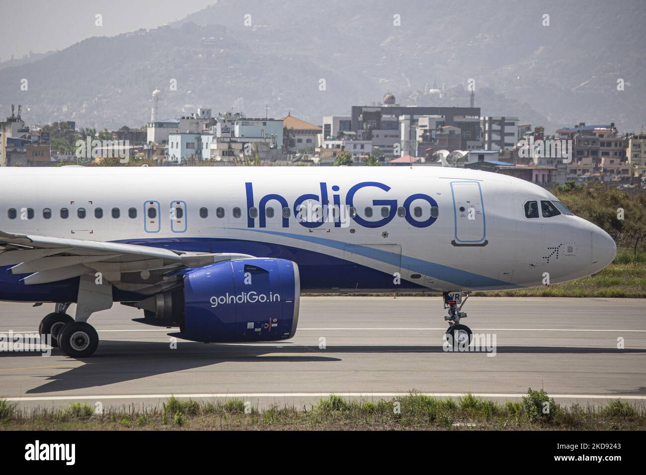 Indigo Airbus A320neo aircraft as seen on the runway and taxiway ...
