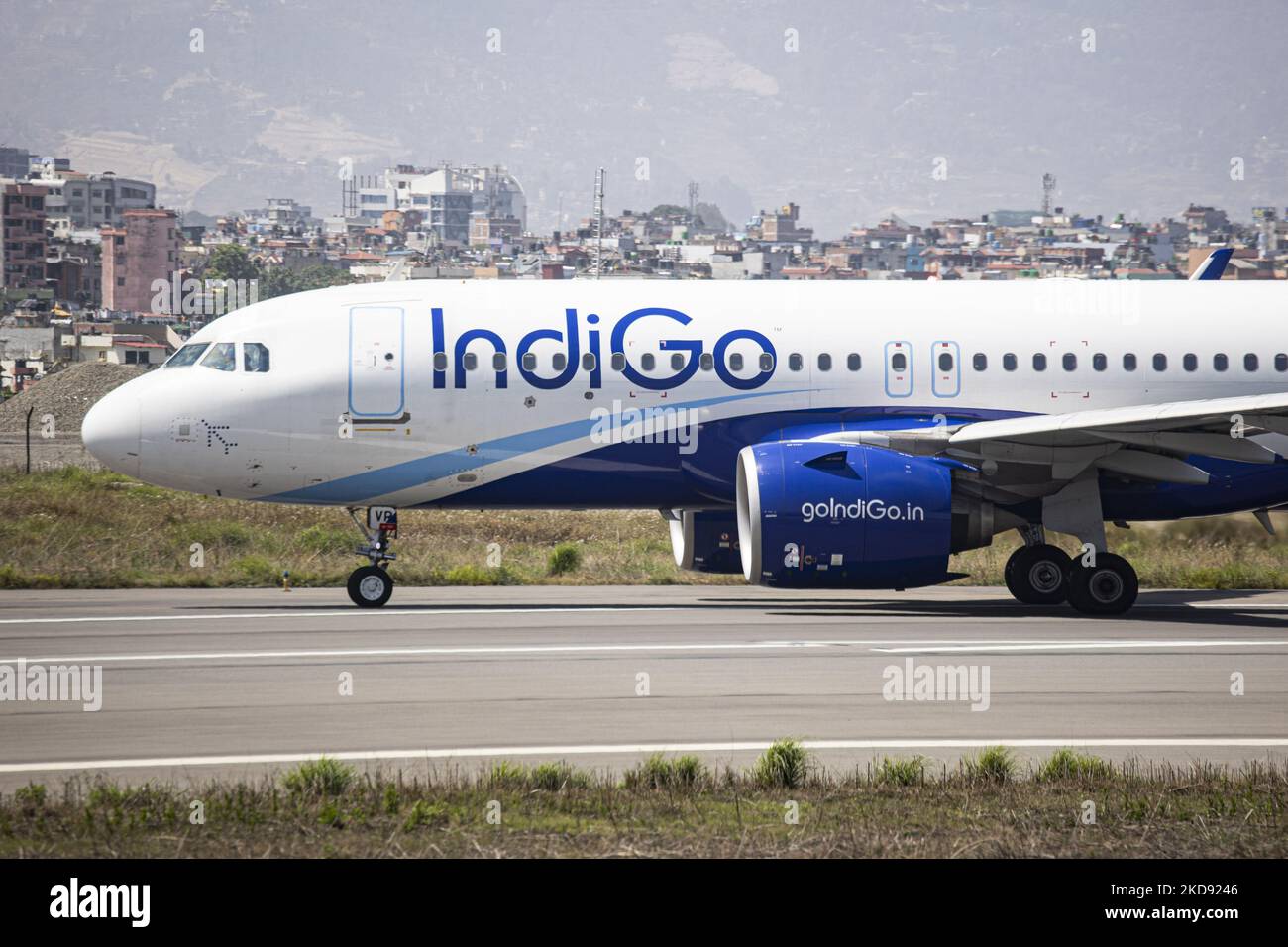 Indigo Airbus A320neo aircraft as seen on the runway and taxiway ...