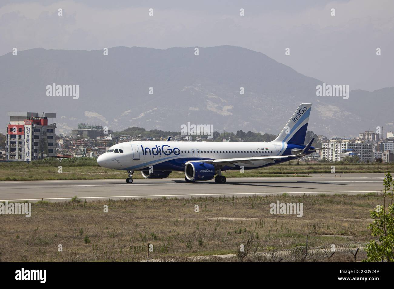 Indigo Airbus A320neo aircraft as seen on the runway and taxiway ...