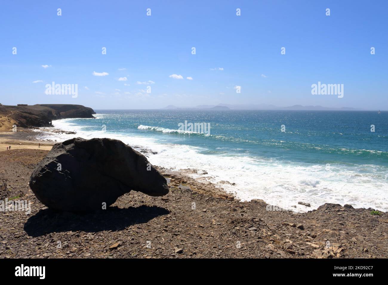 a Beach in Lanzarote Volcanic Landscape, Canary Islands, Spain Stock ...