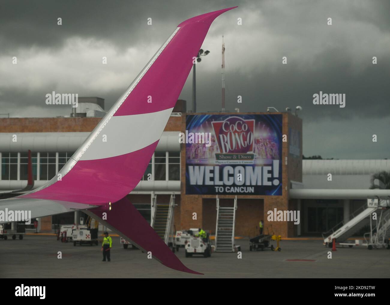 Logo of Swoop, a Canadian ultra low-cost carrier owned by WestJet, seen ...