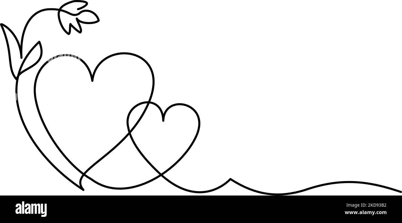 Flower heart Symbol of love One line Stock Vector Image & Art - Alamy