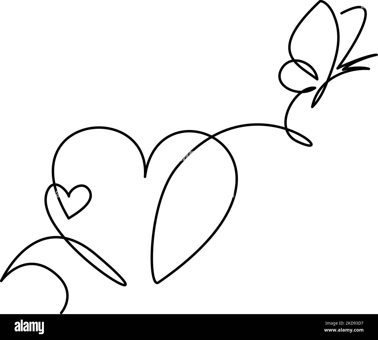 Flower heart Symbol of love One line Stock Vector Image & Art - Alamy