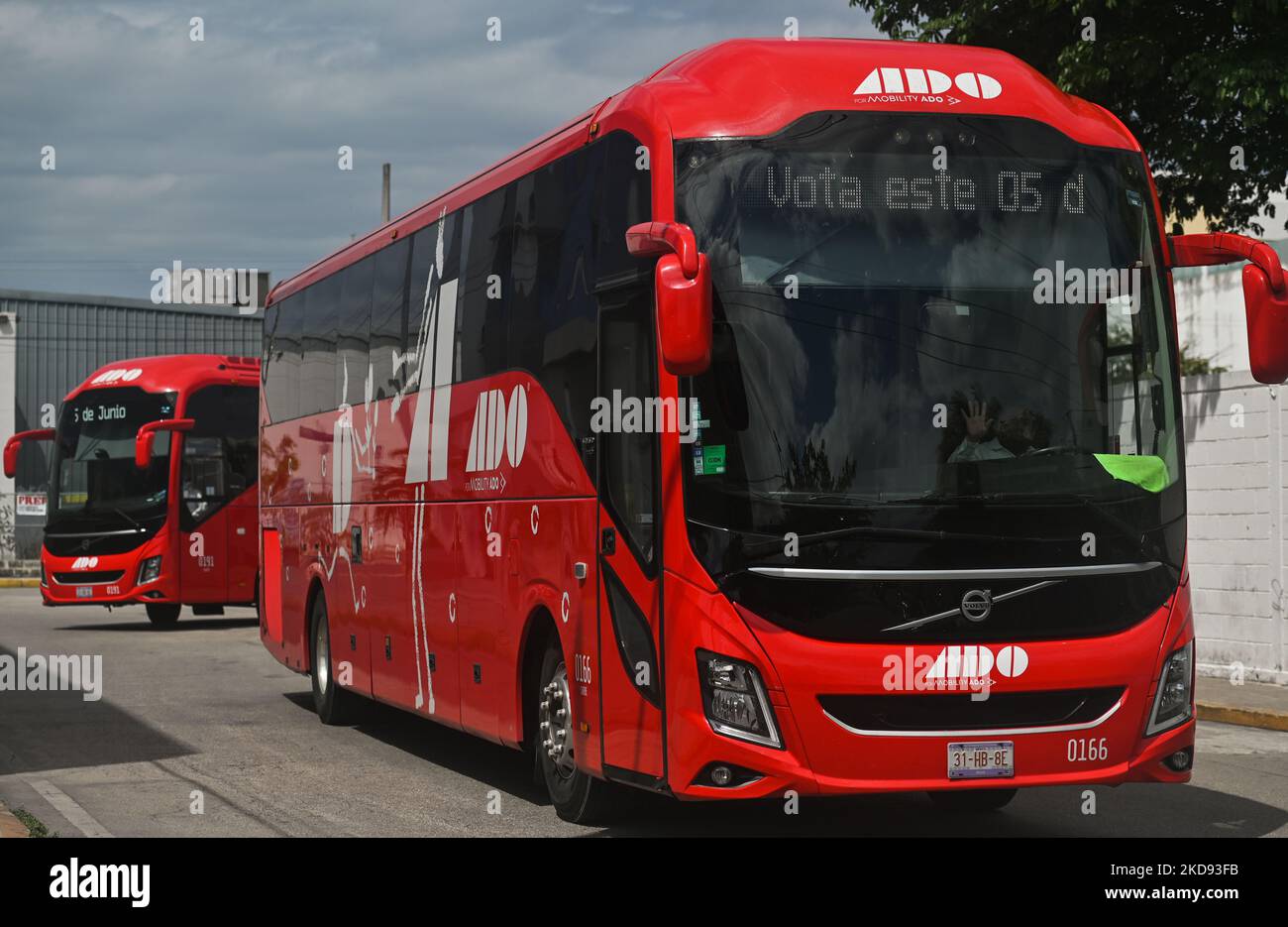 ADO buses seen at the bus station. in Playa Del Carmen. On Friday, 29 ...