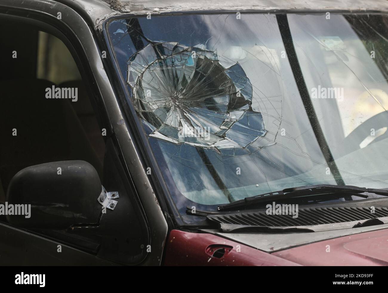 Vandalised car window in downtown Playa del Carmen. On Friday, 29 April ...
