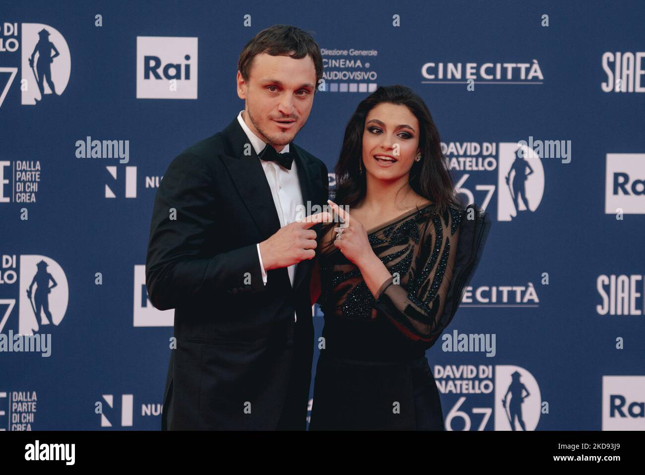 Franz Rogowski and Aurora Giovinazzo attend the 67th David Di Donatello ...