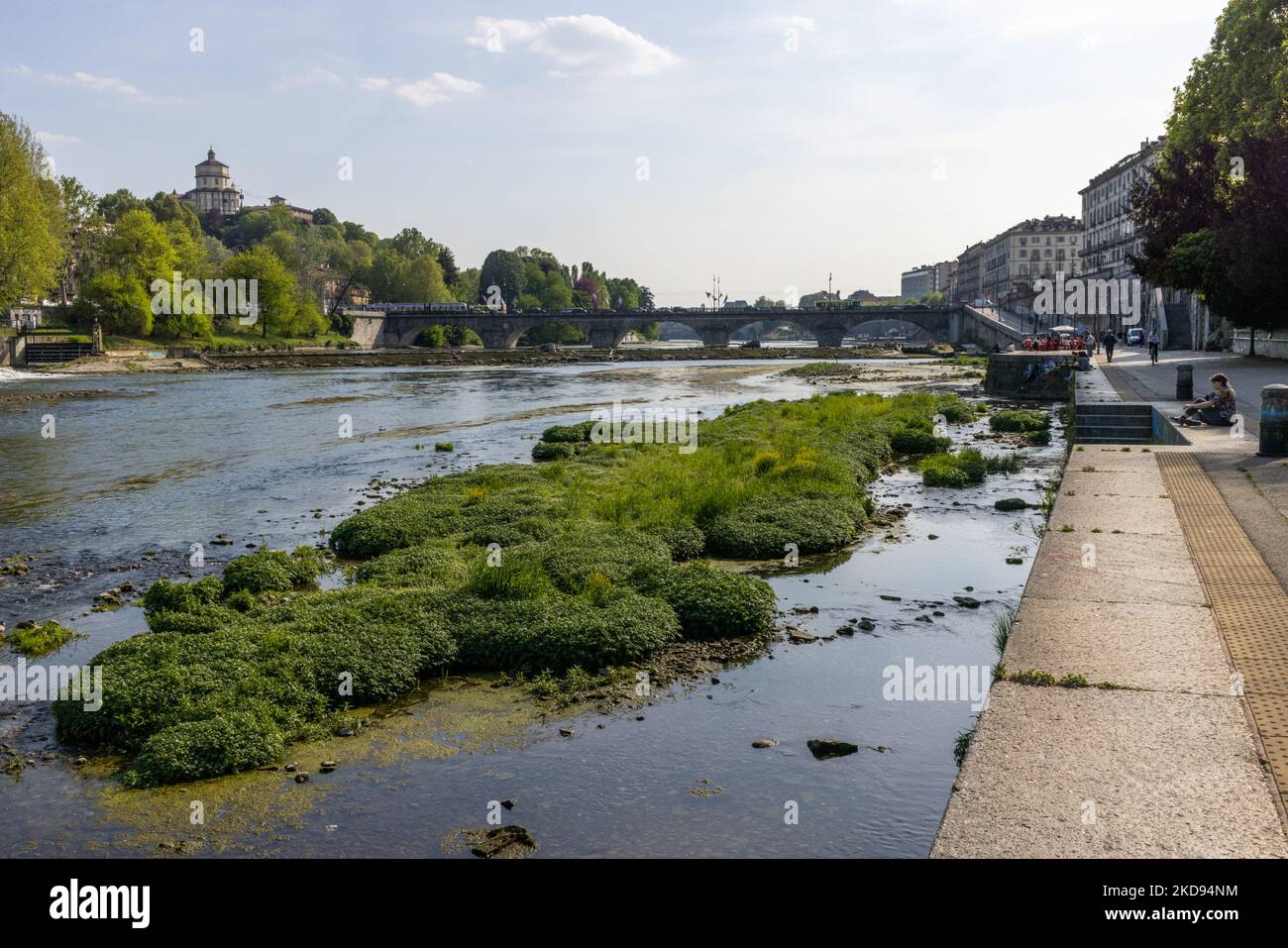 The opening of the dams to allow the cleaning of the river Po from the ...