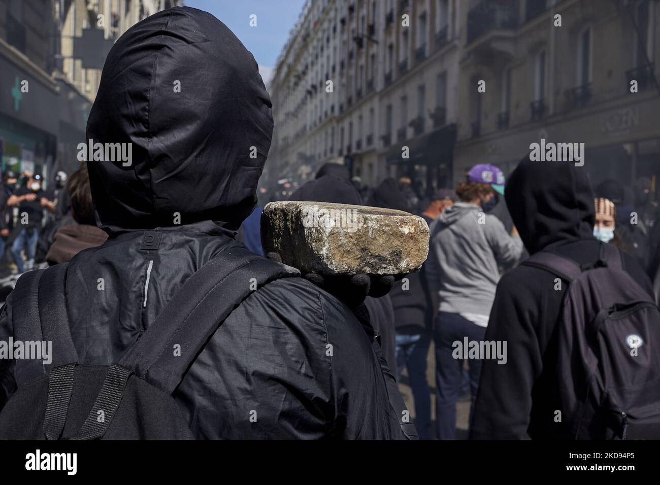 Protesters gathered for the traditional May Day in Paris, France on May ...