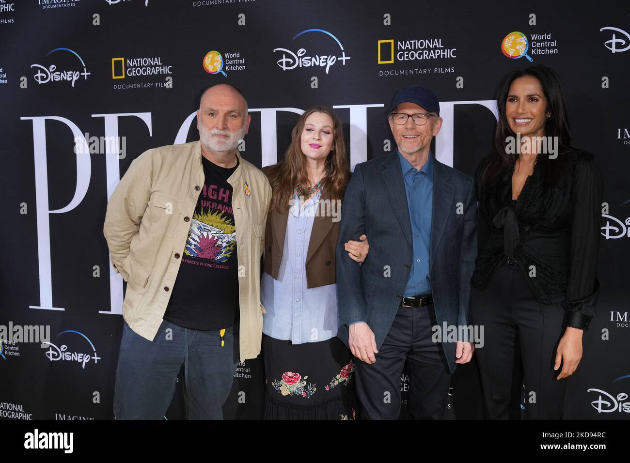 NEW YORK, NEW YORK - MAY 03: (L-R) Jose Andres, Drew Barrymore, Ron ...