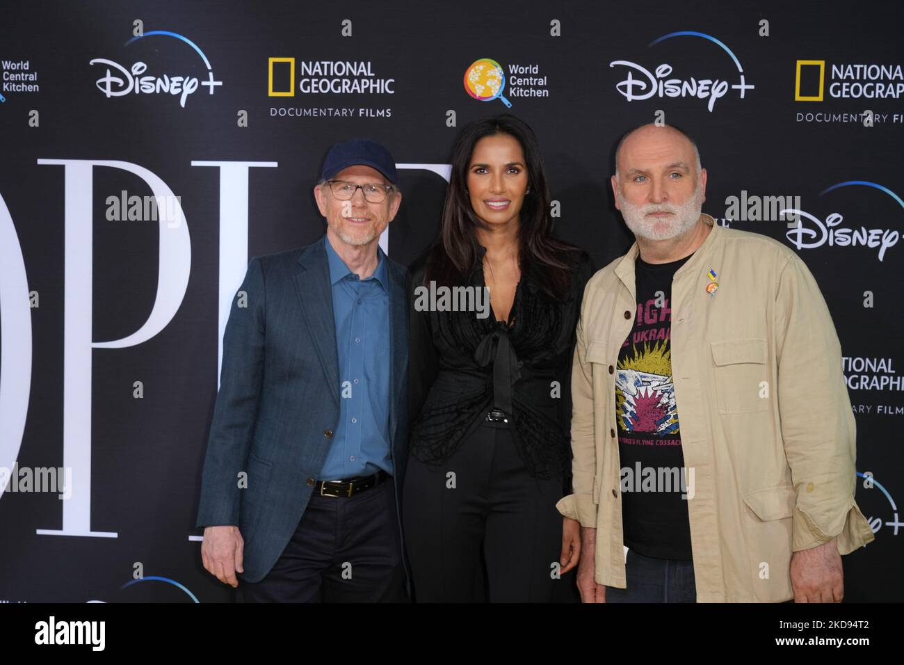 NEW YORK, NEW YORK - MAY 03: (L-R) Ron Howard, Padma Lakshmi and Jose ...