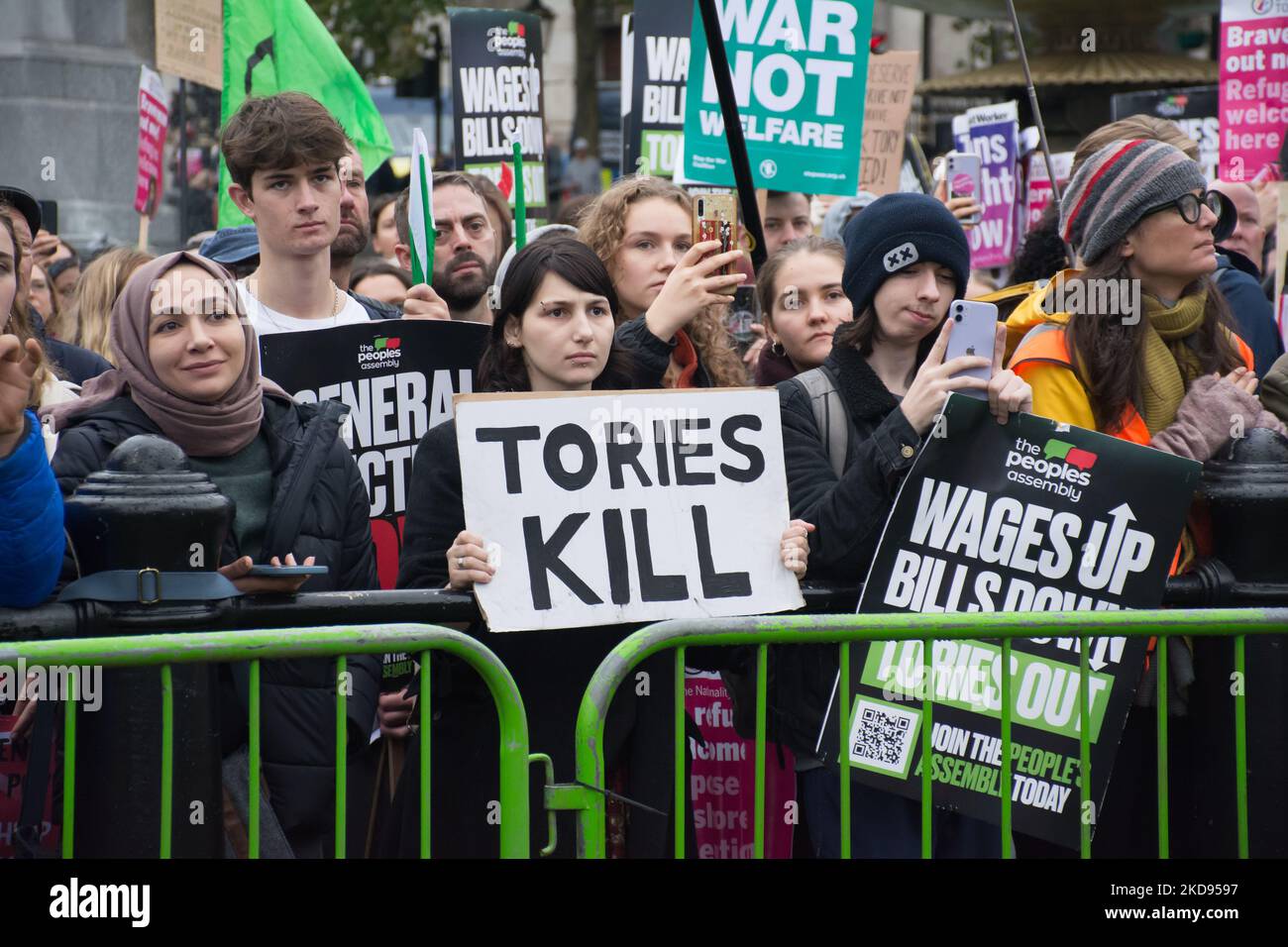 Trafalgar square, London, UK. 5th November 2022. Thousands rally in ...