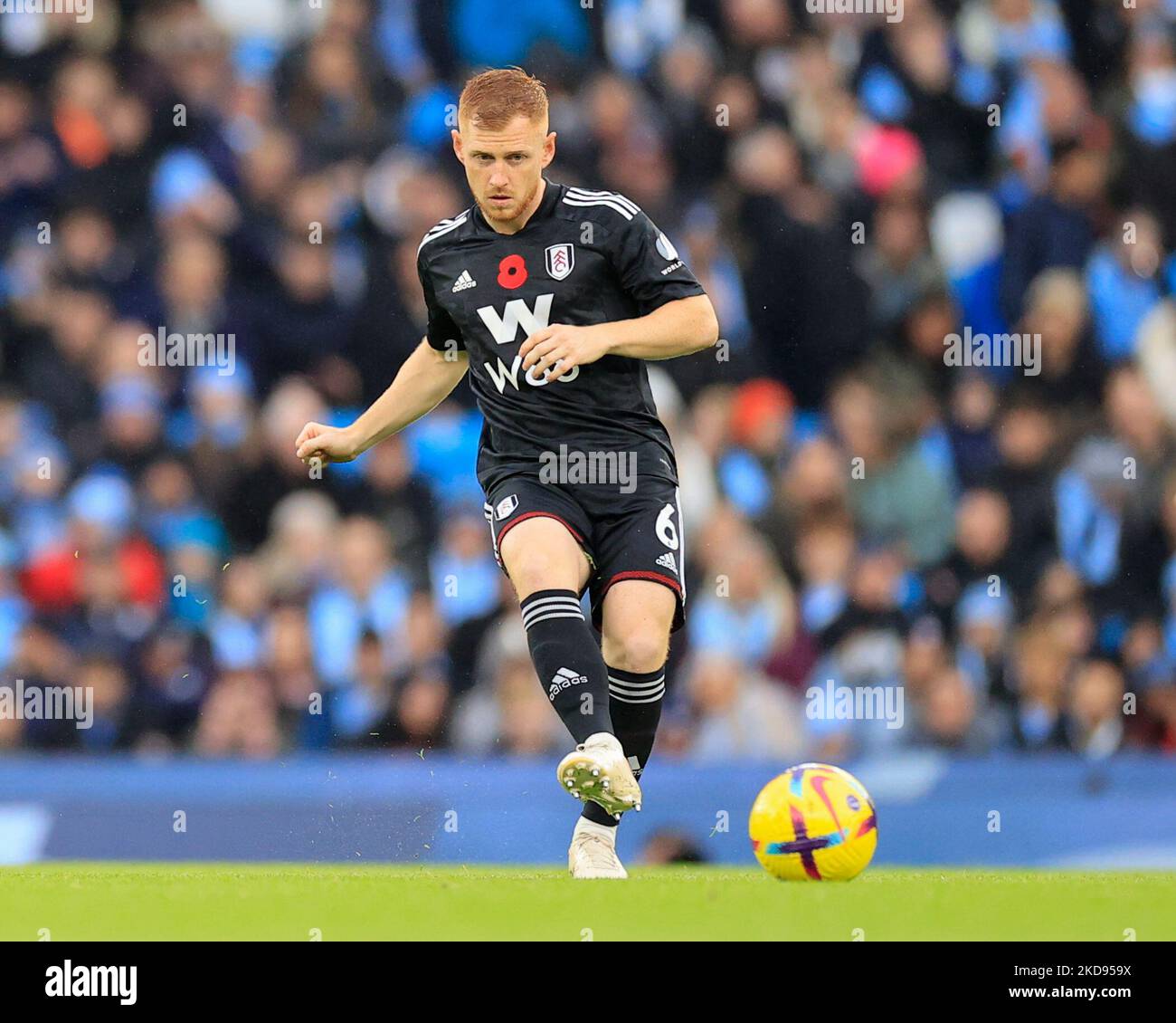 Harrison Reed #6 of Fulham passes the ball during the Premier League ...