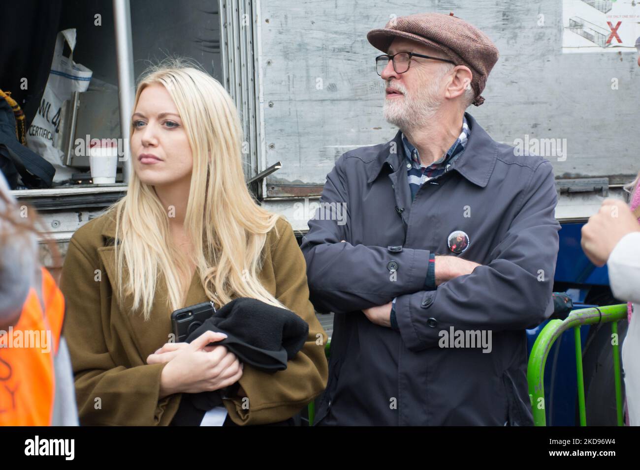 Trafalgar square, London, UK. 5th November 2022. Speaker Jeremy Corbyn ...