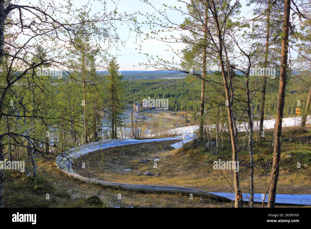 summer toboggan run in Levi ski resort in Lapland, Finland Stock Photo ...