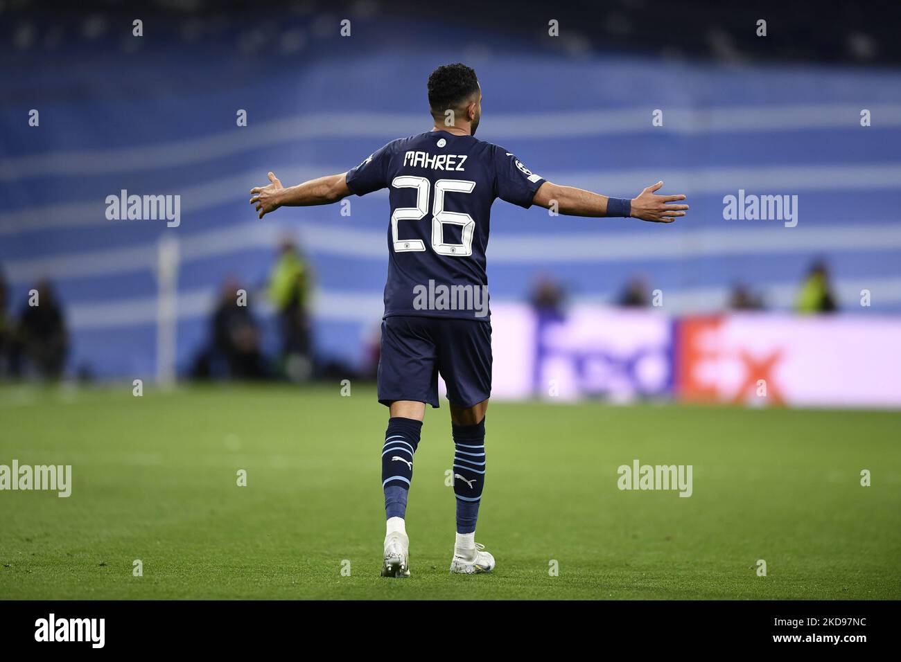 Riyad Mahrez of Manchester City celebrates after scoring his sides ...
