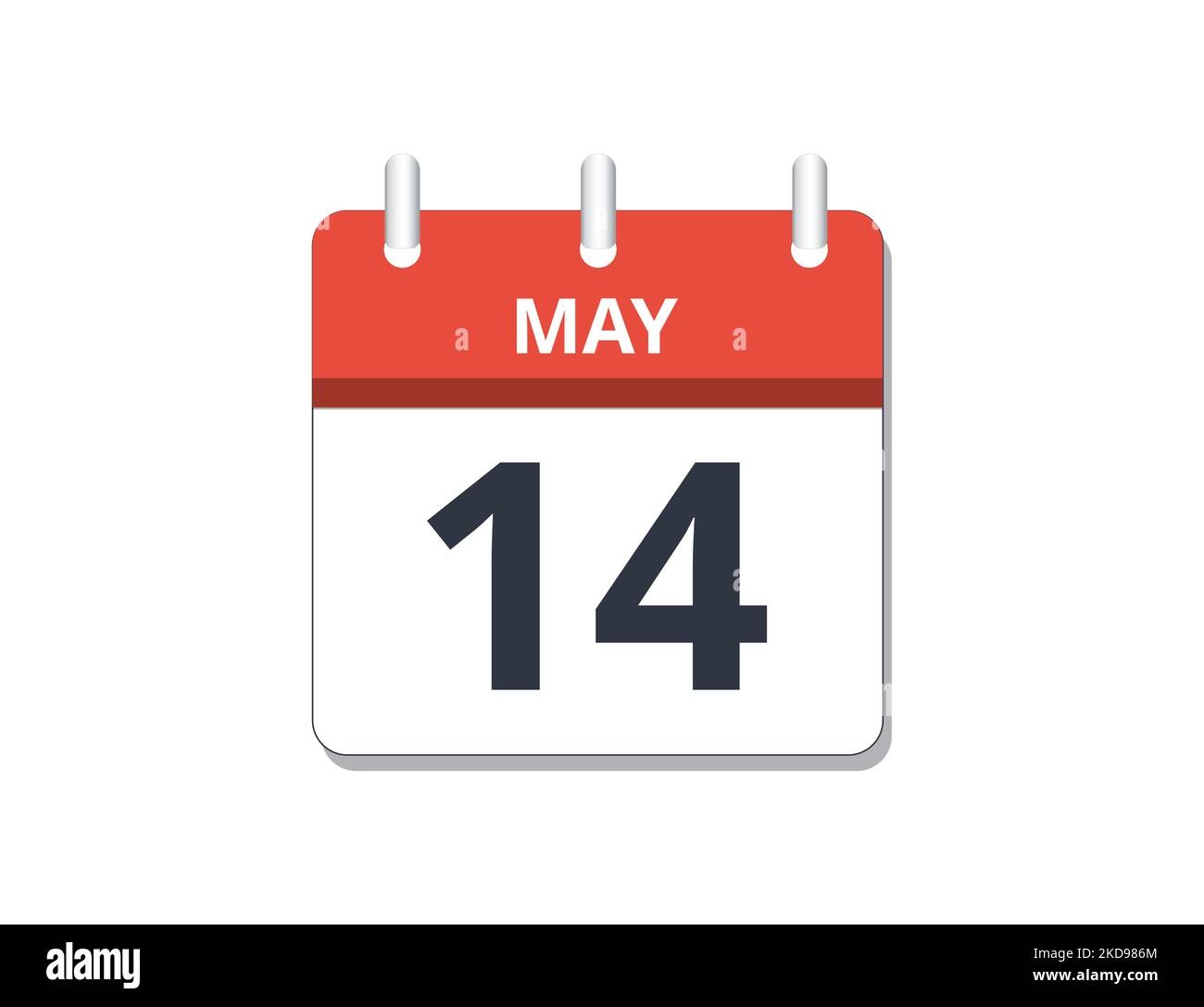 May 14th calendar icon vector. Concept of schedule, business and tasks ...