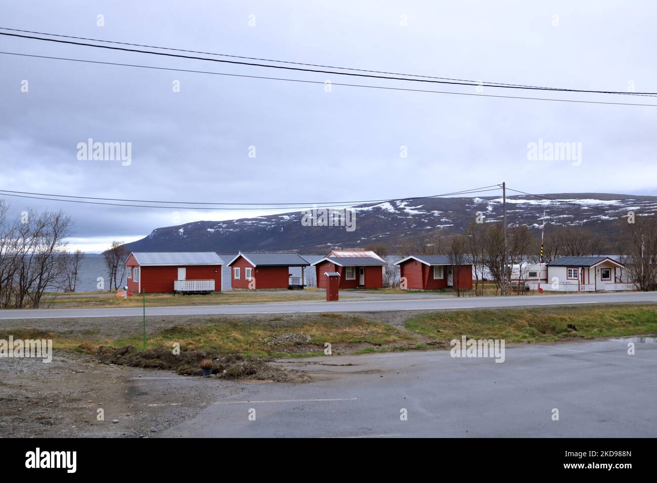 landscape view to the Porsangerfjorden at Finnmark, Norway Stock Photo ...