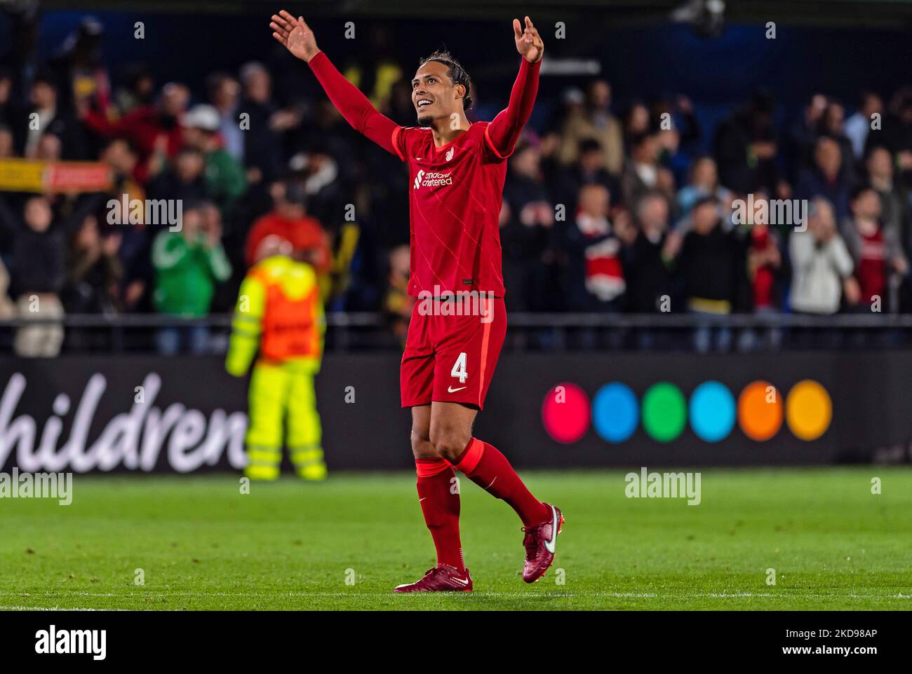 Virgil Van Dijk celebration at the end of the match between Villarreal ...