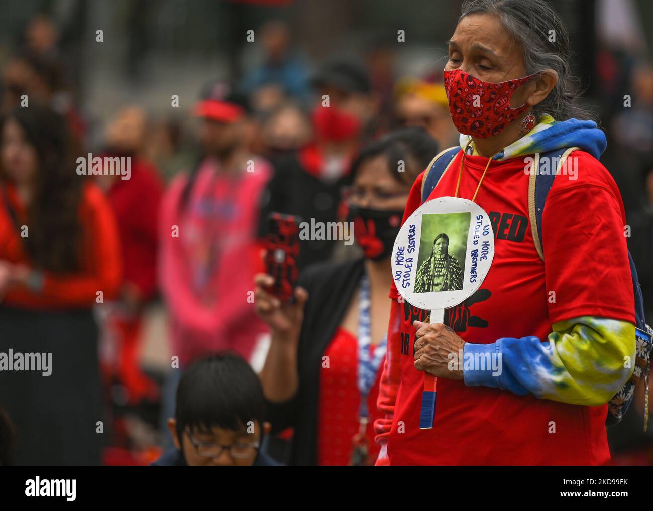 Participants during the annual Red Dress Day march in downtown Edmonton, hosted by Project ...