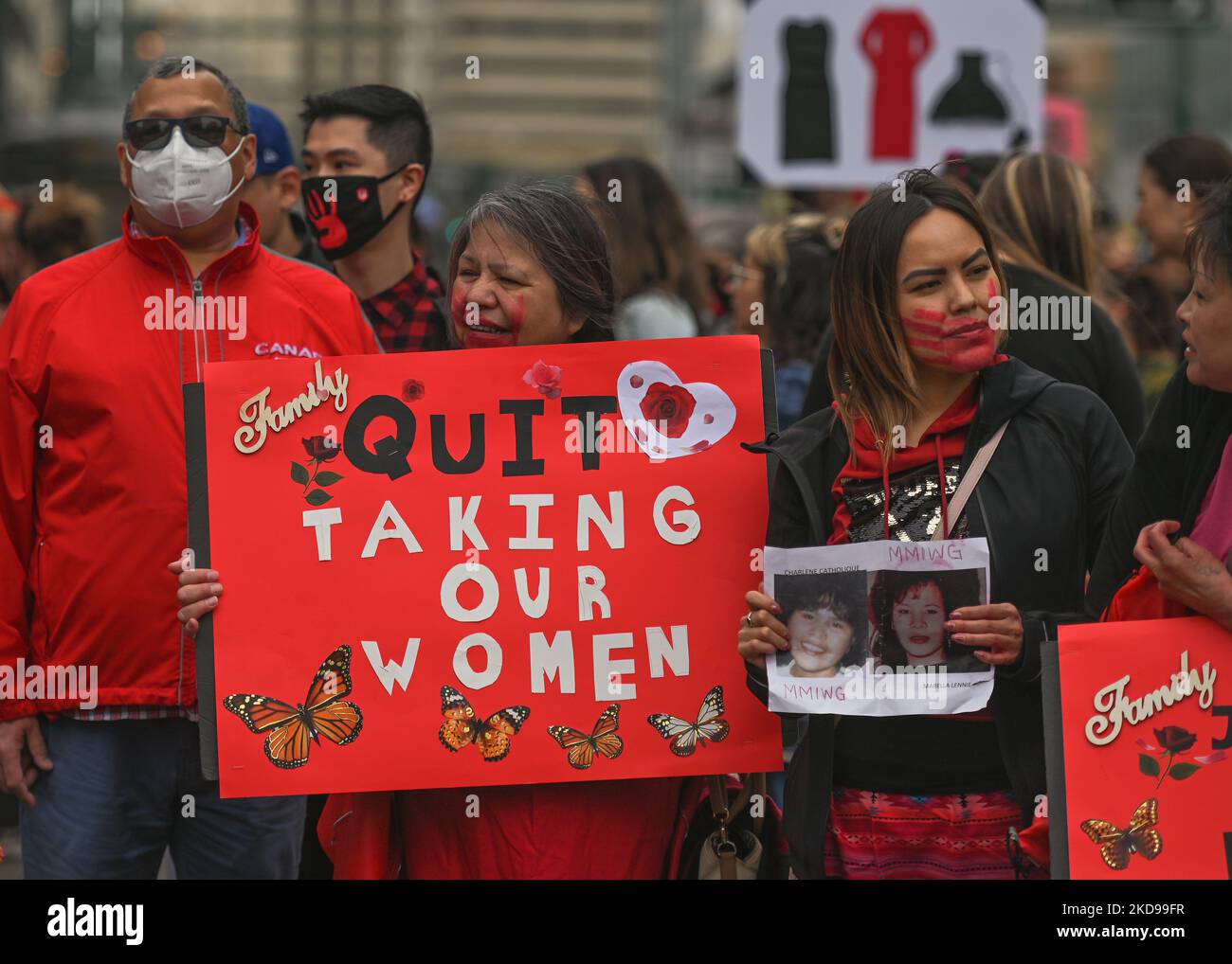 Participants during the annual Red Dress Day march in downtown Edmonton, hosted by Project ...