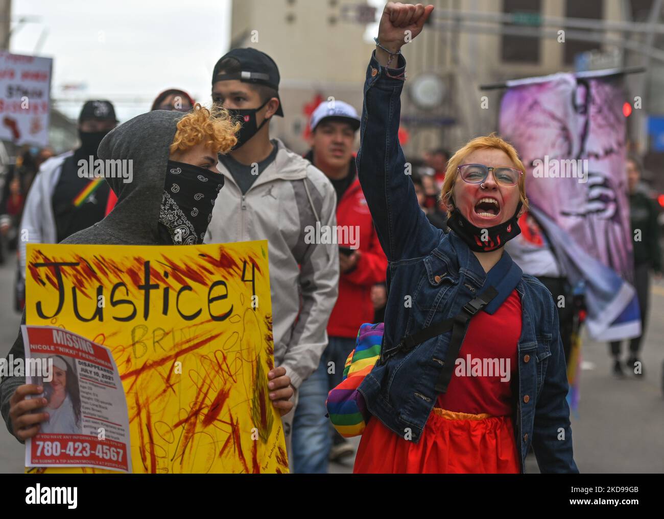 Participants during the annual Red Dress Day march in downtown Edmonton, hosted by Project ...