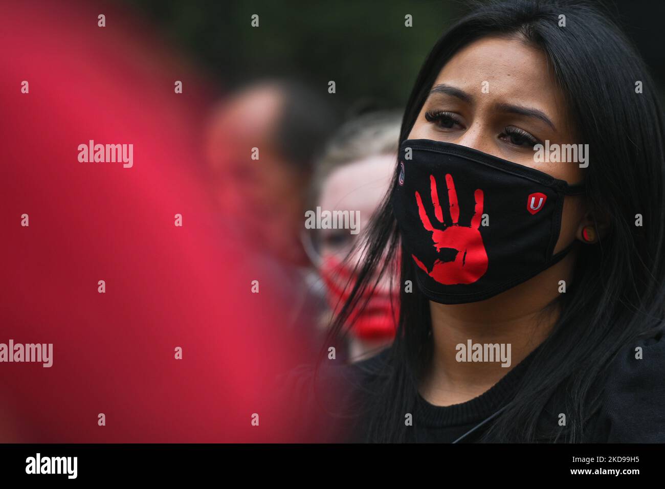 Participants during the annual Red Dress Day march in downtown Edmonton, hosted by Project ...