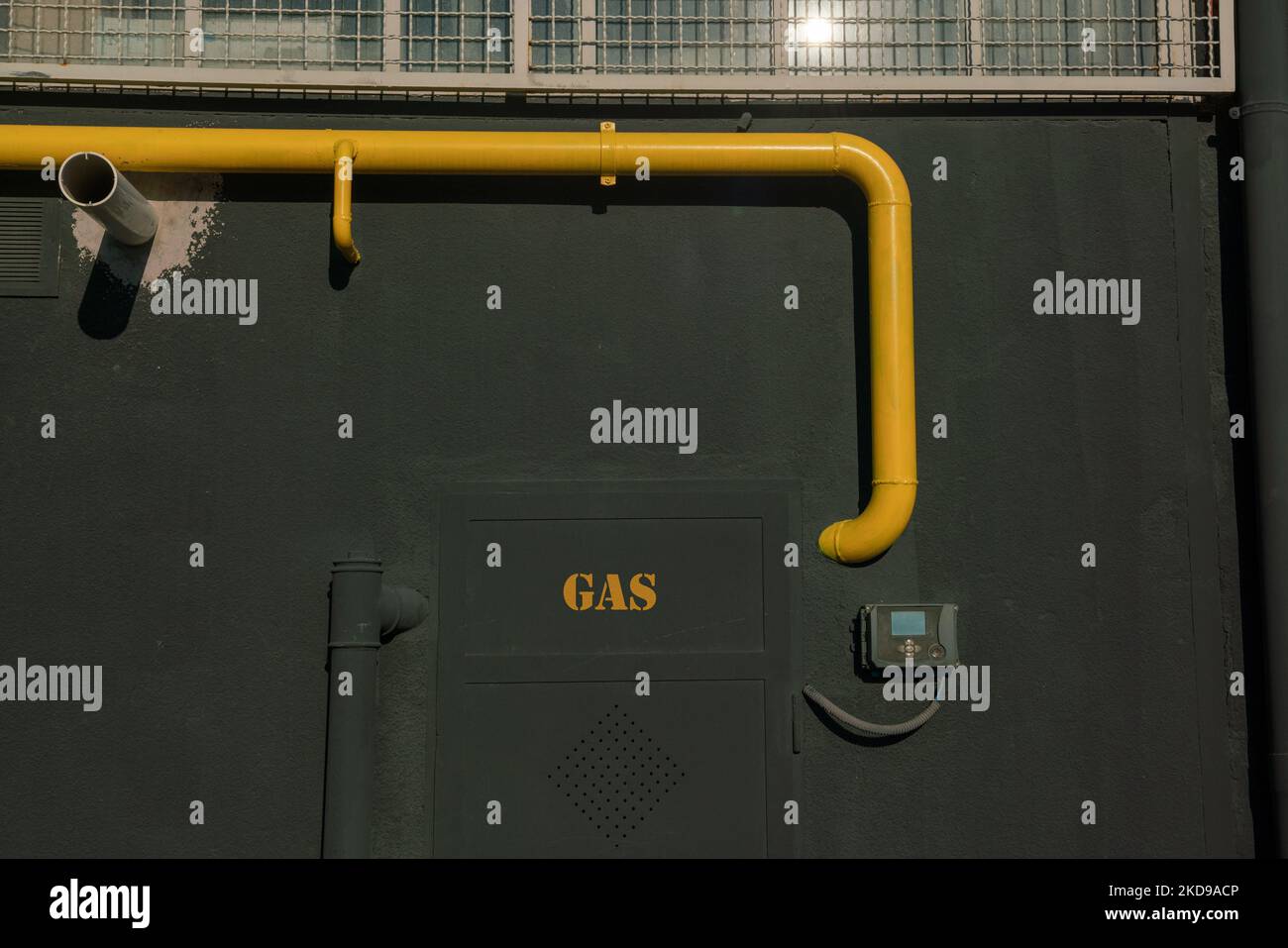 urban context - metropolitan, ventilation system, yellow pipe in ...