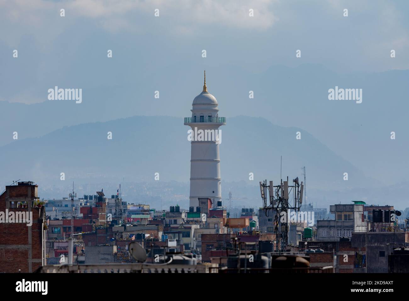 The Dharahara high tower a circular balcony, Sundhara, Kathmandu, Nepal ...