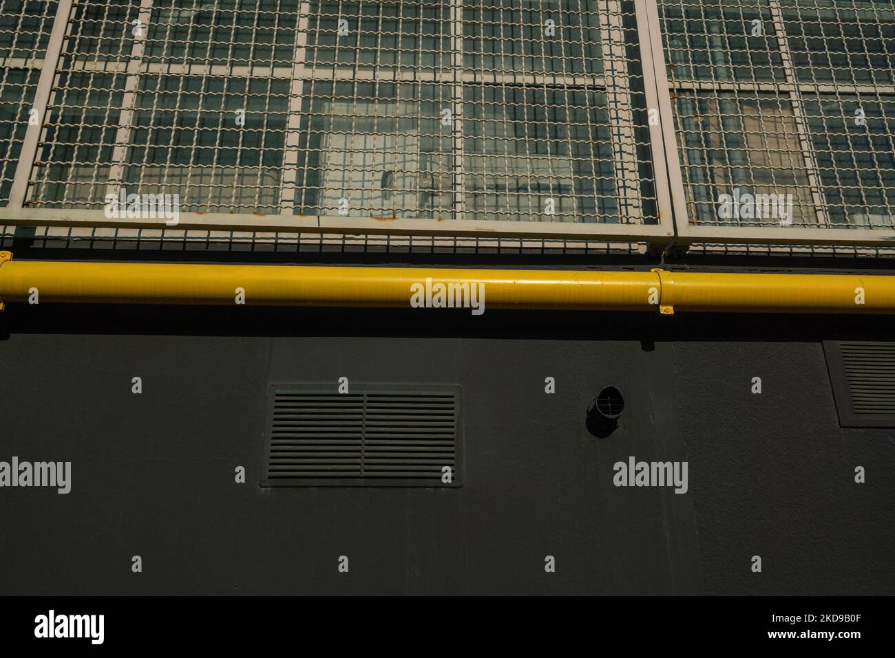 urban context - metropolitan, ventilation system, yellow pipe in ...