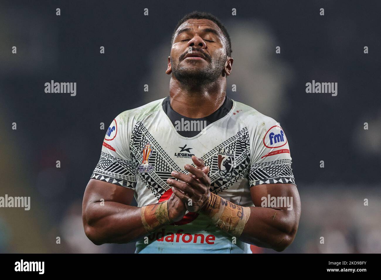 Hull, UK. 05th Nov, 2022. Maika Sivo of Fiji celebrates their try ...
