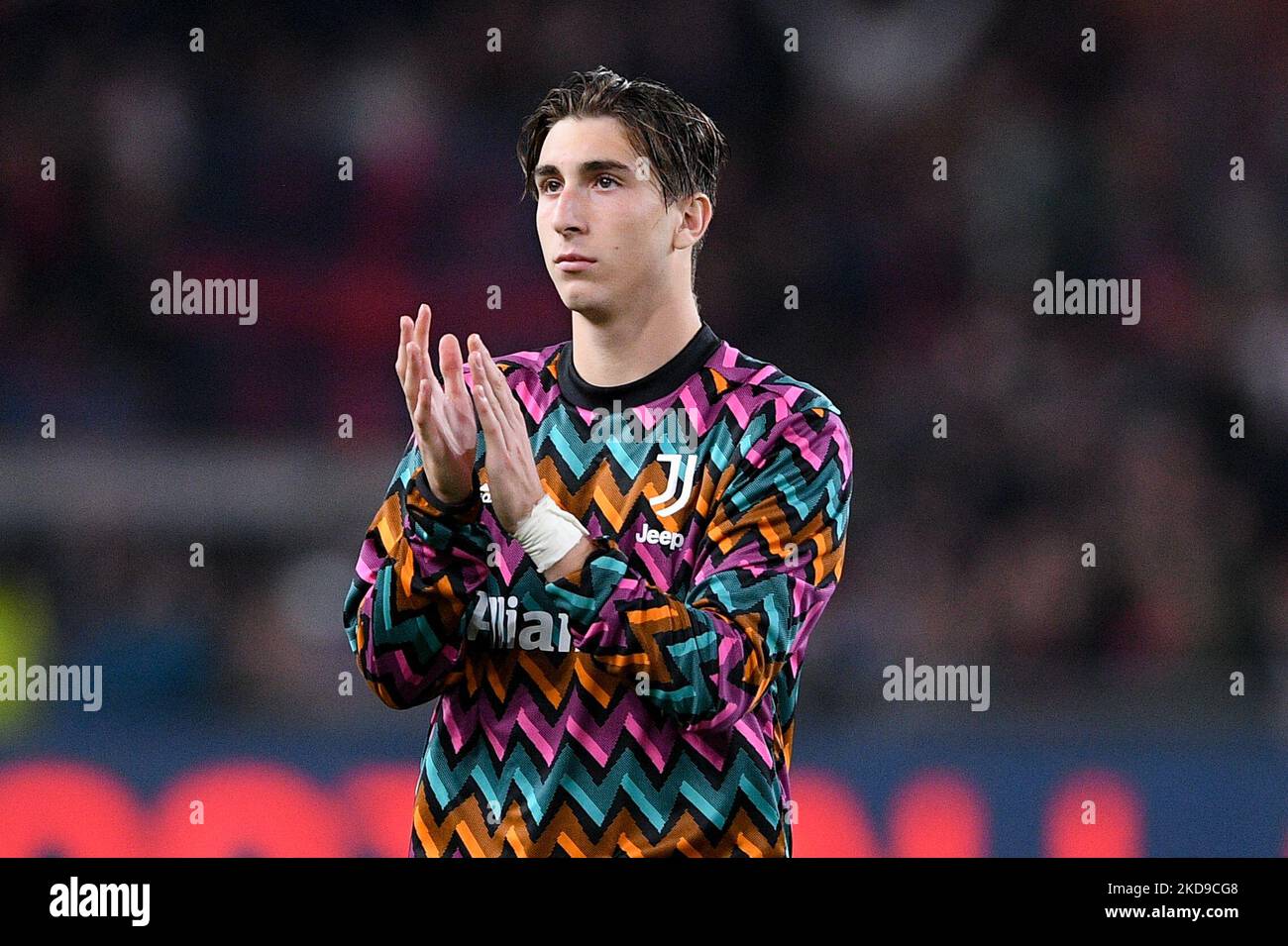 Fabio Miretti of FC Juventus greets his supporters during the Serie A ...