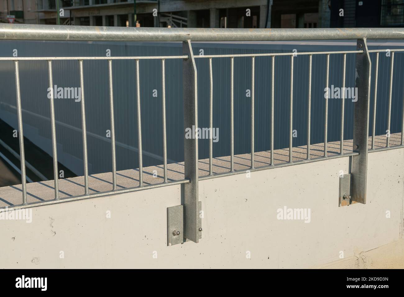 architecture: metal balustrade with linear geometry metal structure ...