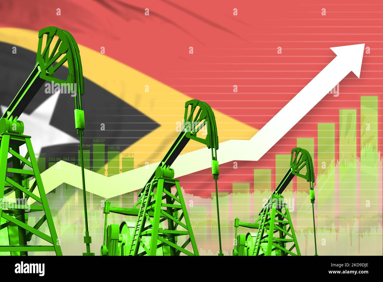 Timor-Leste oil industry concept, industrial illustration - rising up ...