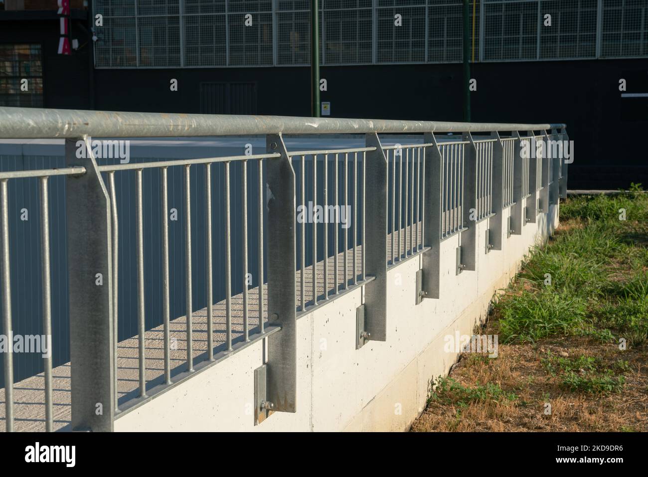 architecture: metal balustrade with linear geometry metal structure ...