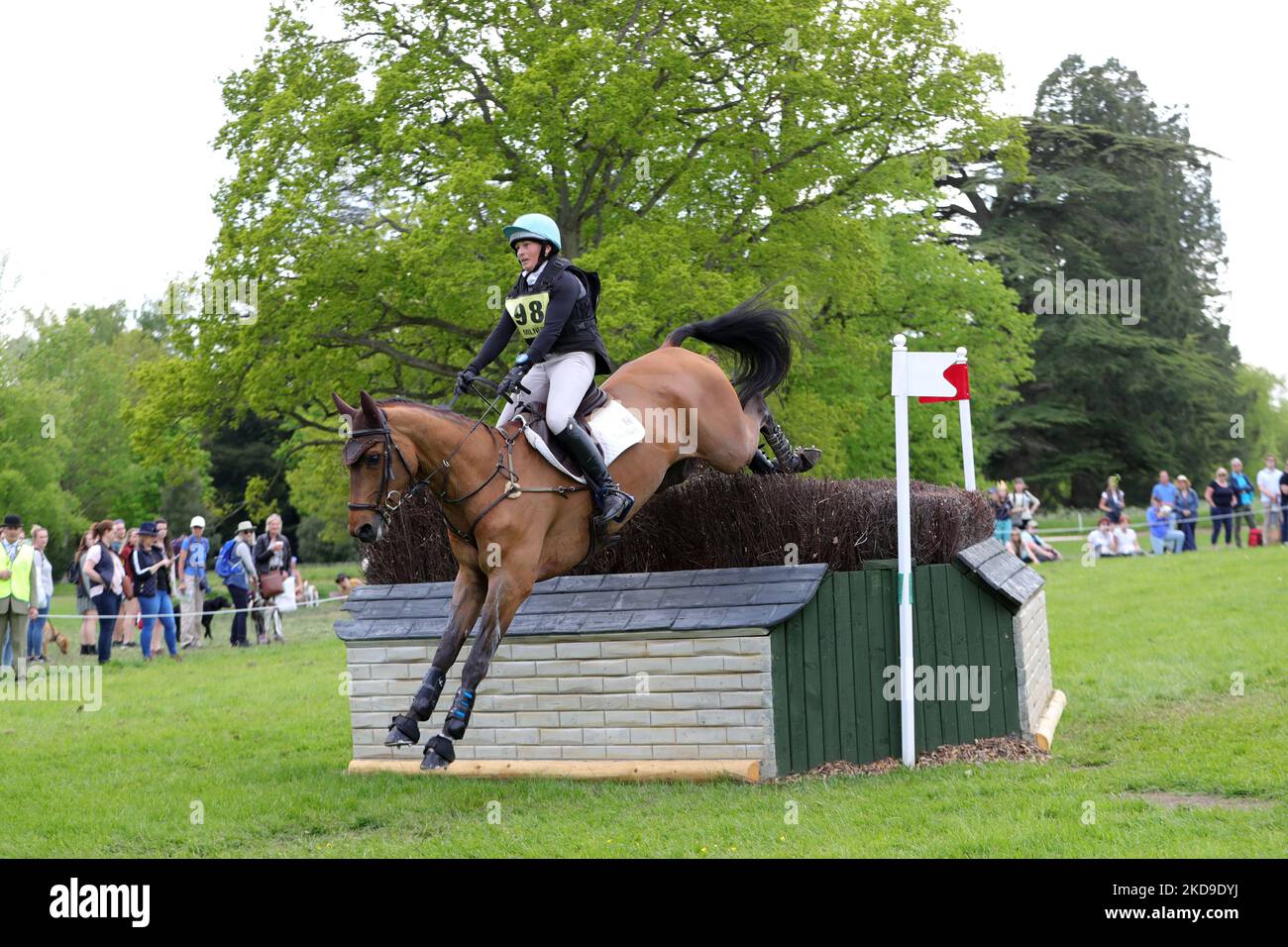 Selina Milnes riding Iron during the Cross Country Event at Badminton ...